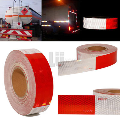 Red White DOT Certificate Retro Reflective Tape For Traffic Vehicles ...